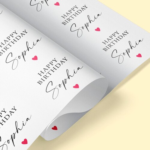 Classy Personalised Happy Birthday Gift Wrap / Personalised | Etsy