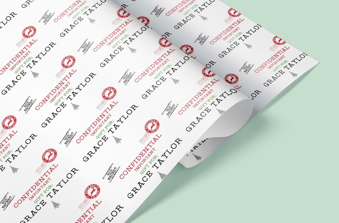 CONFIDENTIAL Christmas Wrapping Paper | Fun Personalised Christmas Gift ...