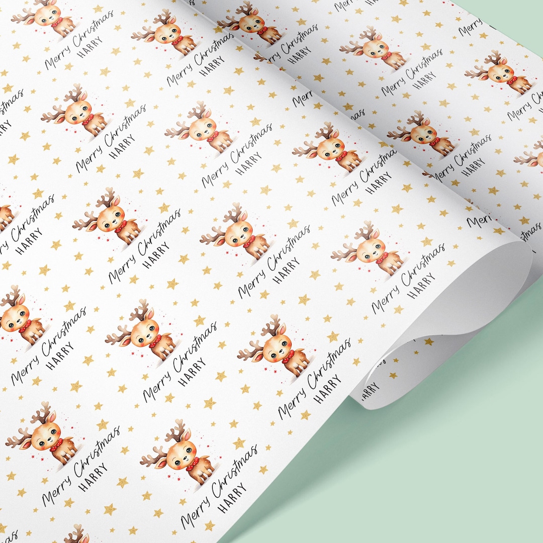 Rudolph Reindeer Personalised Wrapping Paper | Christmas Wrap ...