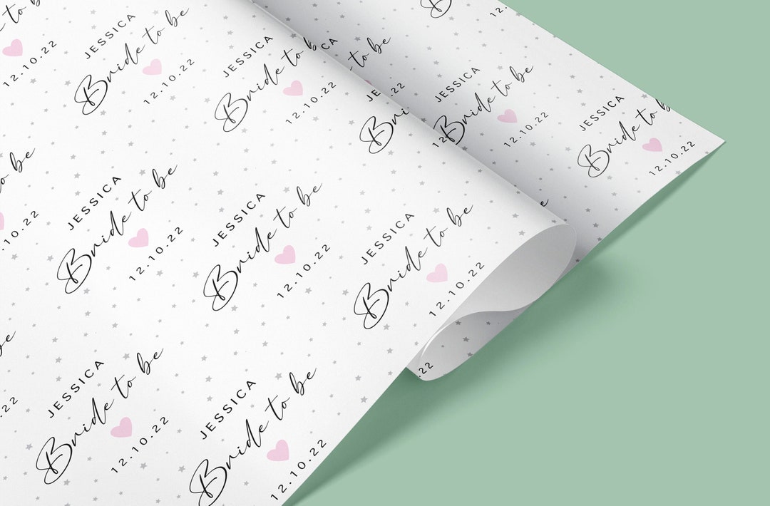 Personalised Bride to Be Wrapping Paper / Wedding / Engagement / Bride ...