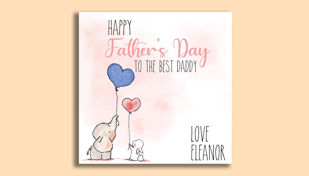 Father's Day Card, Personalised Father's Day Card From Baby Girl, Happy ...