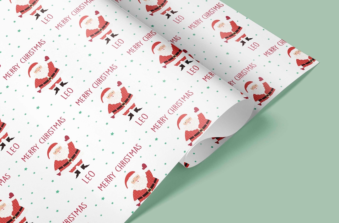 SANTA Christmas Wrapping Paper | Personalised Christmas Wrap | Kids ...
