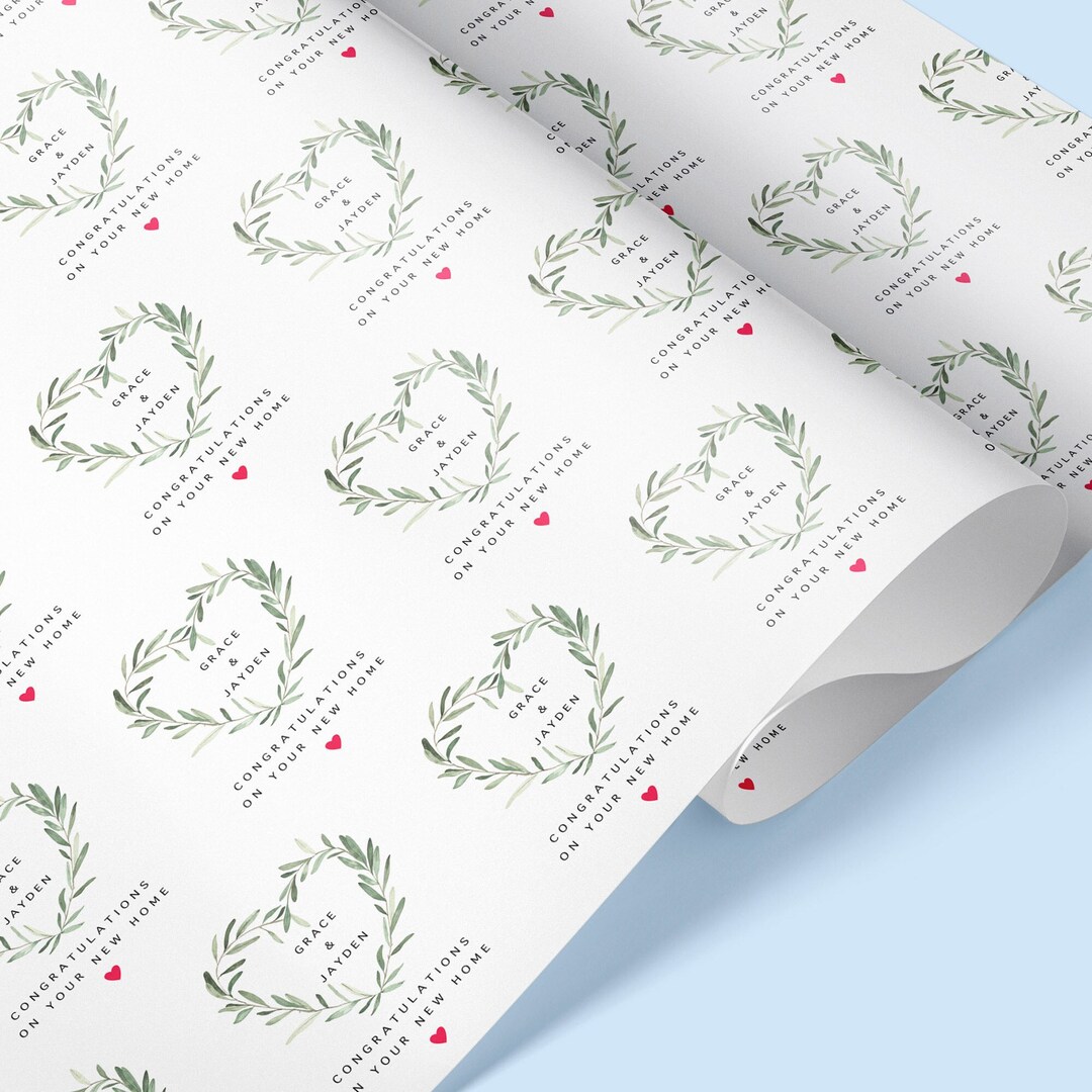Happy New Home Personalised Classy Wrapping Paper | Gift Wrap ...
