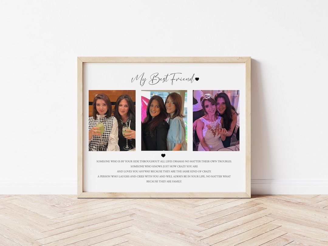 BEST FRIEND A4 UNFRAMED Personalised Print / Bestie Photo Print ...