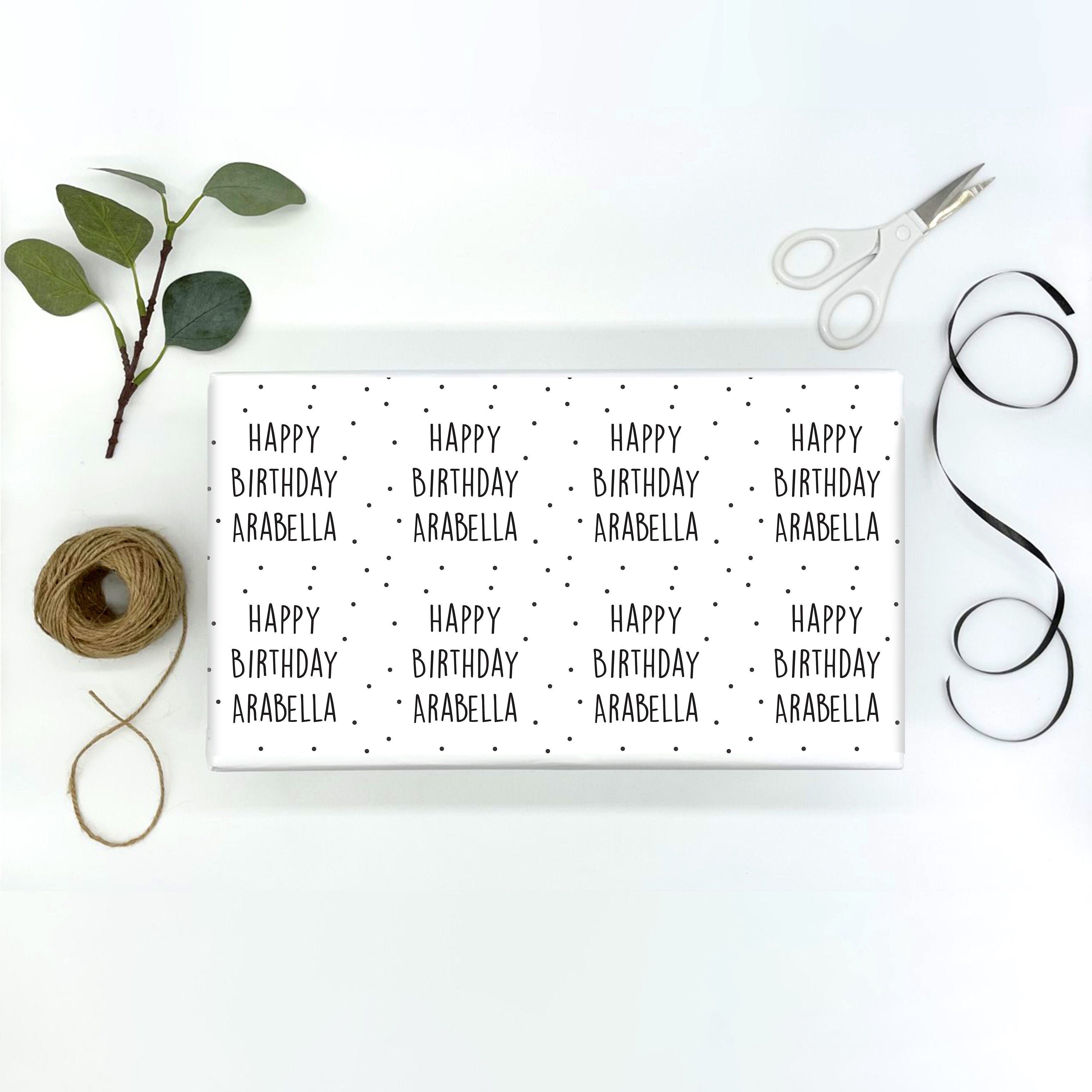 Personalised Happy Birthday Gift Wrap / Personalised Happy Birthday ...