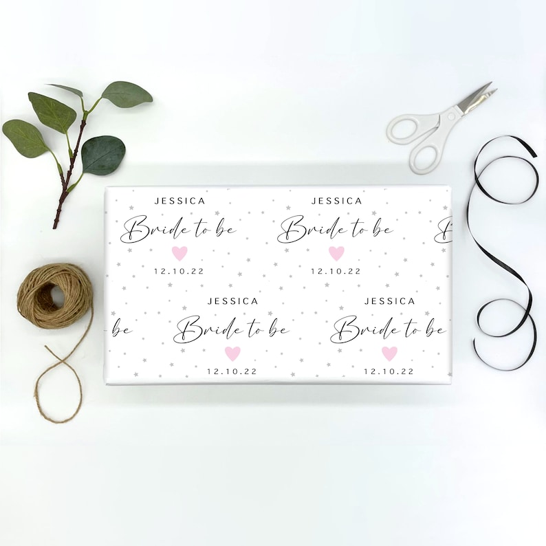 Personalised Bride to Be Wrapping Paper / Wedding / Engagement / Bride ...