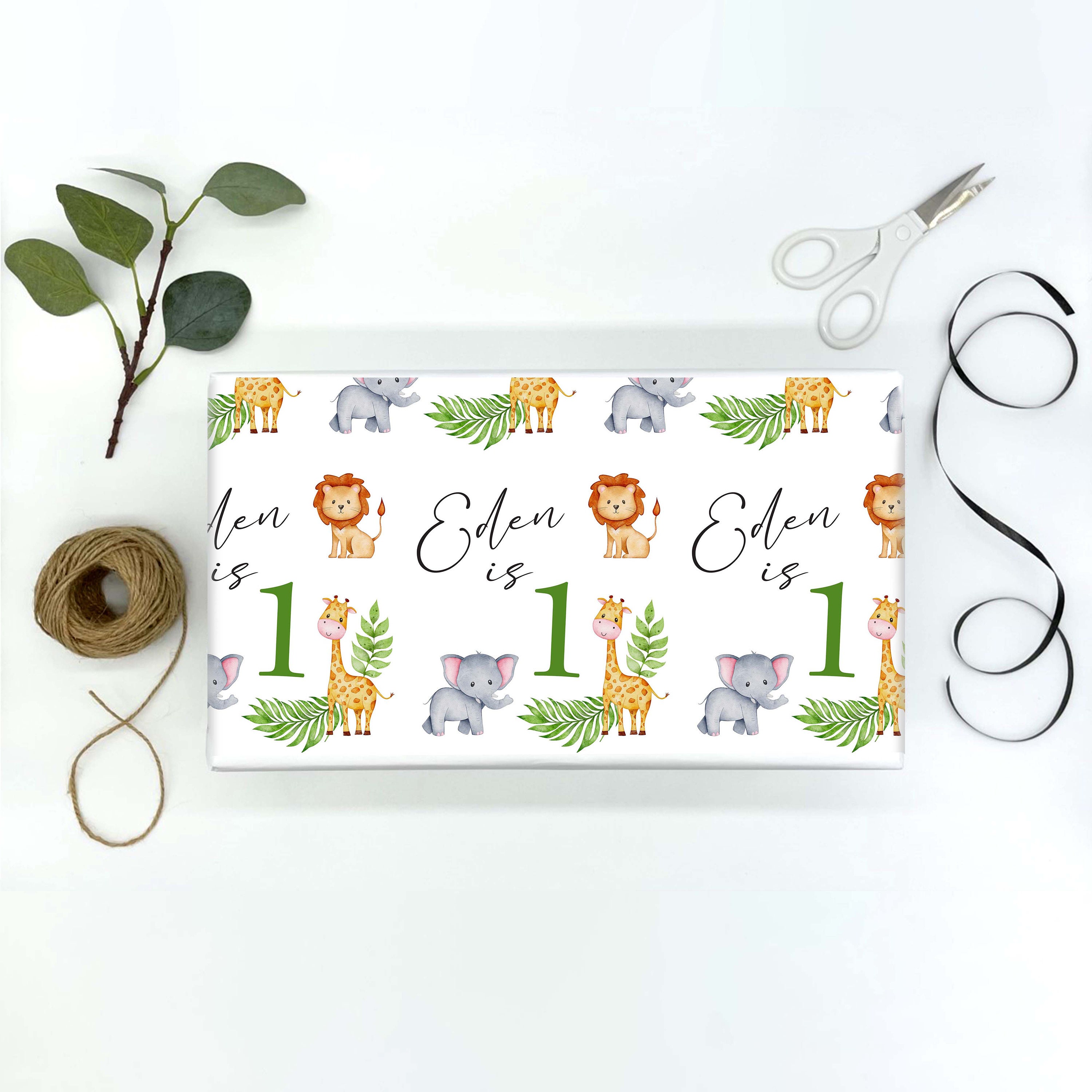 ANIMAL JUNGLE THEME Personalised Gift Wrap / Baby Kids - Etsy