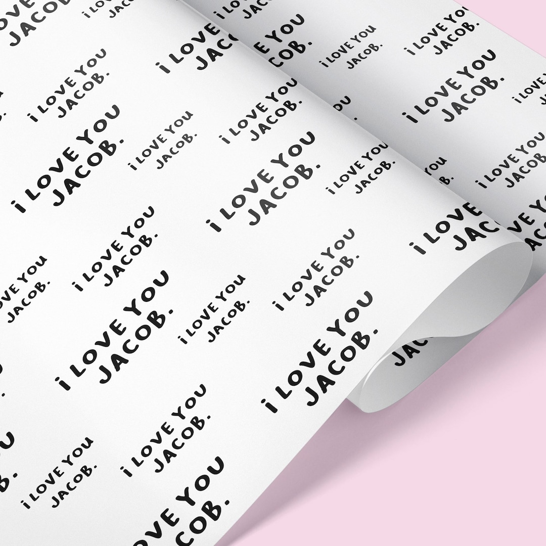 I LOVE YOU *NAME* Valentine's Day Gift Wrap / Birthday I Love You Gift ...