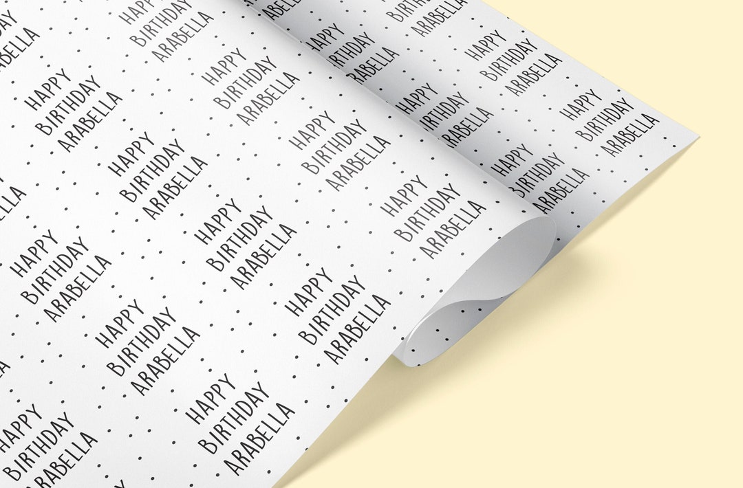 Personalised Happy Birthday Gift Wrap / Personalised Happy Birthday ...