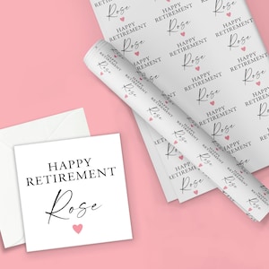 Personalised Happy Retirement Gift Wrap / Personalised Retirement ...