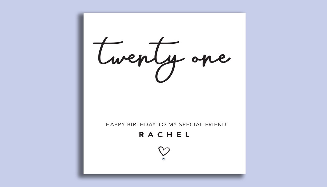 Personalised 21st Birthday Card, Twenty First Birthday Card, Twenty One ...