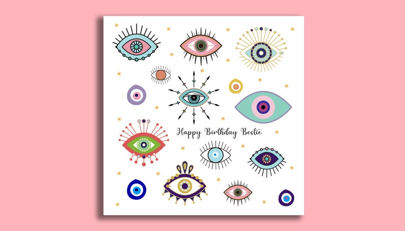 Evil Eye Card Birthday Card Personalised Cards Hamsa Cards - Etsy