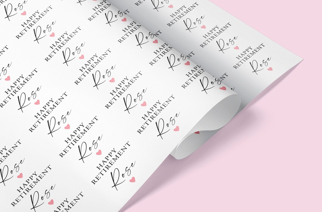 Personalised Happy Retirement Gift Wrap / Personalised Retirement ...