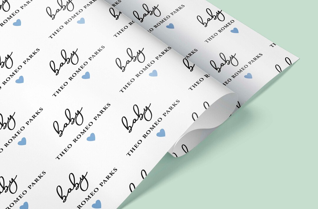 BABY BOY Personalised New Born Gift Wrap / Personalised Baby Boy ...