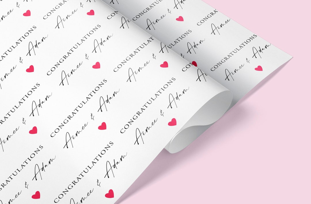 Congratulations Personalised Gift Wrap / Personalised Congratulations ...