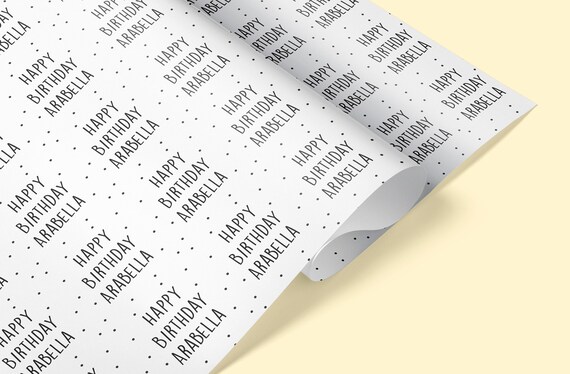 Personalised Happy Birthday Gift Wrap / Personalised Happy - Etsy