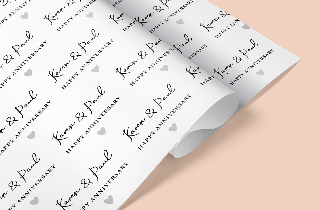 Personalised Anniversary Gift Wrap / Anniversary Gift Wrap ...