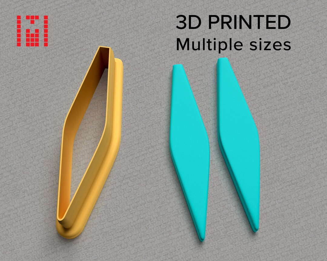 Thin Rhombus Shape With Round Corners Polymer Clay Cutters for Handmade ...