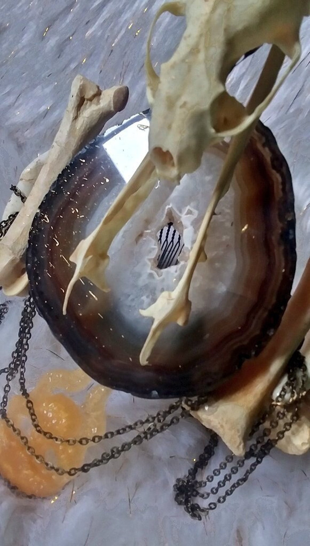 Ritual Crown Real Animal Bone Agate Witch Occult Gothic Headpiece - Etsy