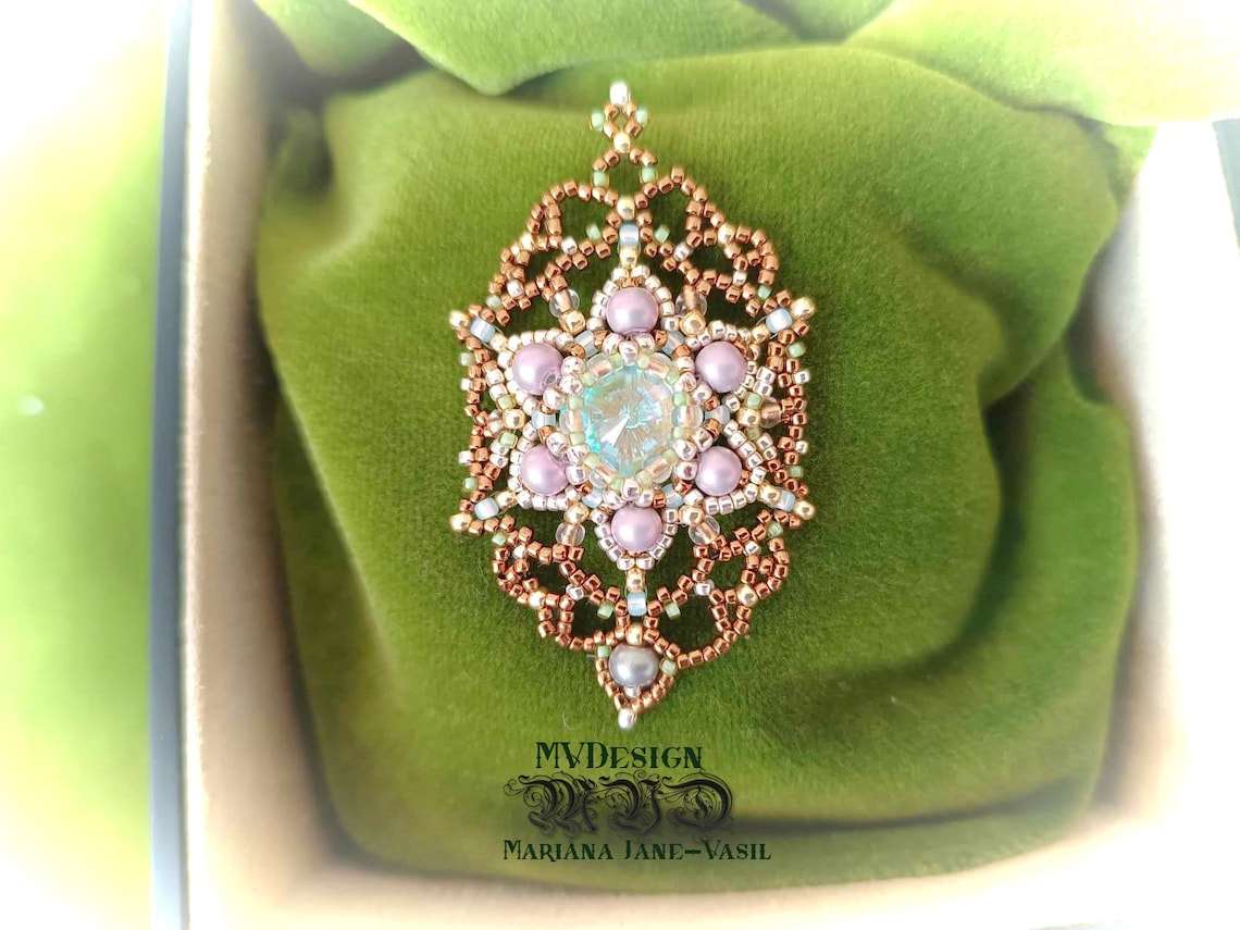 Tutorial Victorian Pendant- Bead Pattern PDF - Etsy