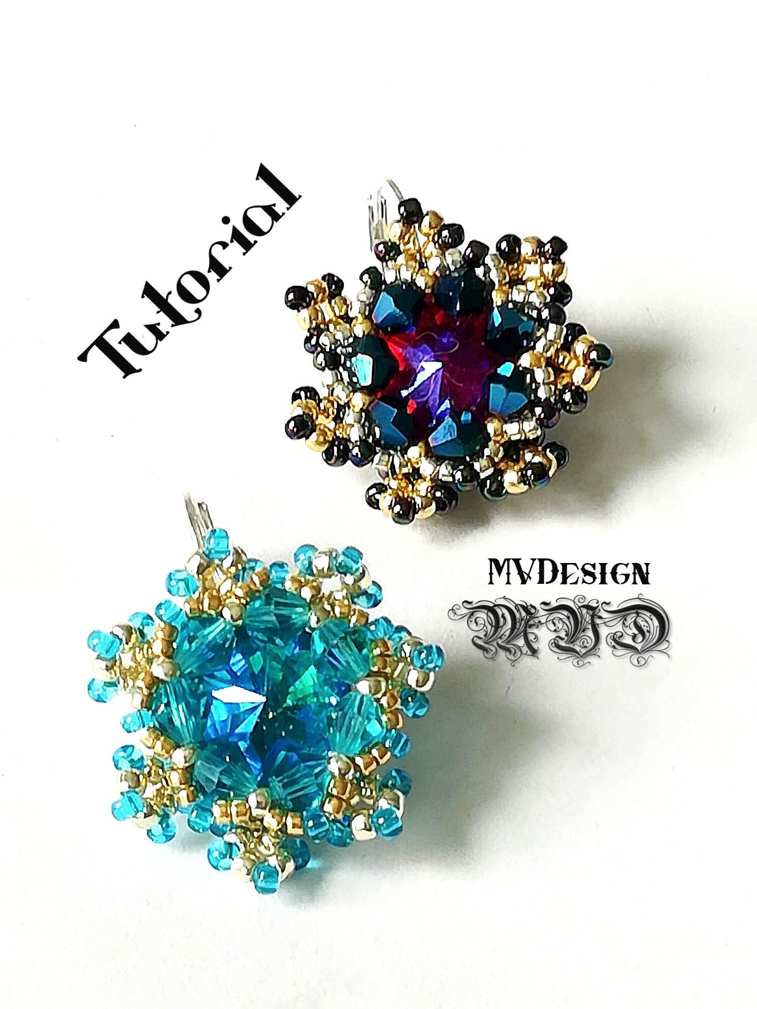 Tutorial Small Bead Earrings Crazy Flower - Bead Pattern PDF - Etsy
