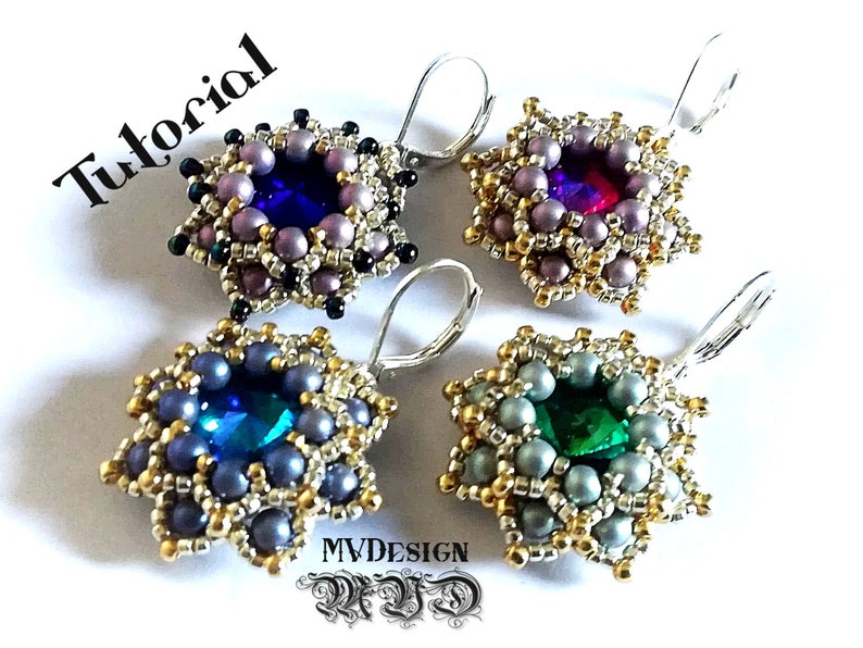 Tutorial Bead Earrings Star Flower - Bead Pattern PDF - Etsy