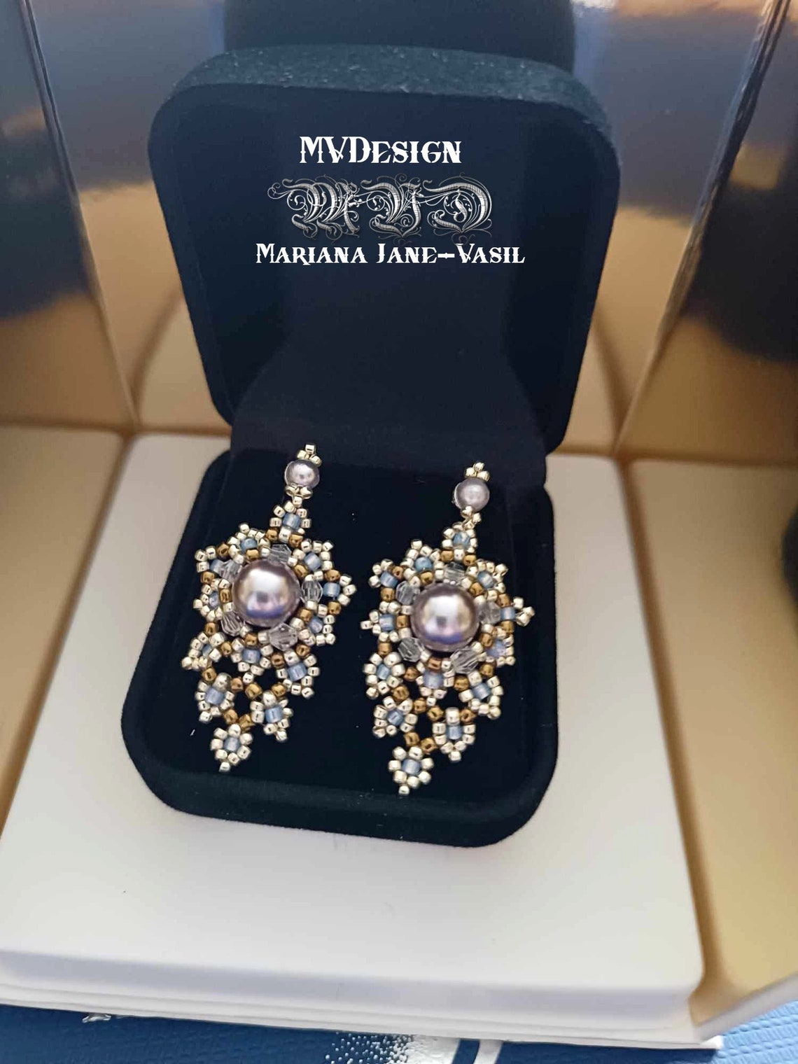 Tutorial Earrings Silver Rain - Bead Pattern PDF - Etsy