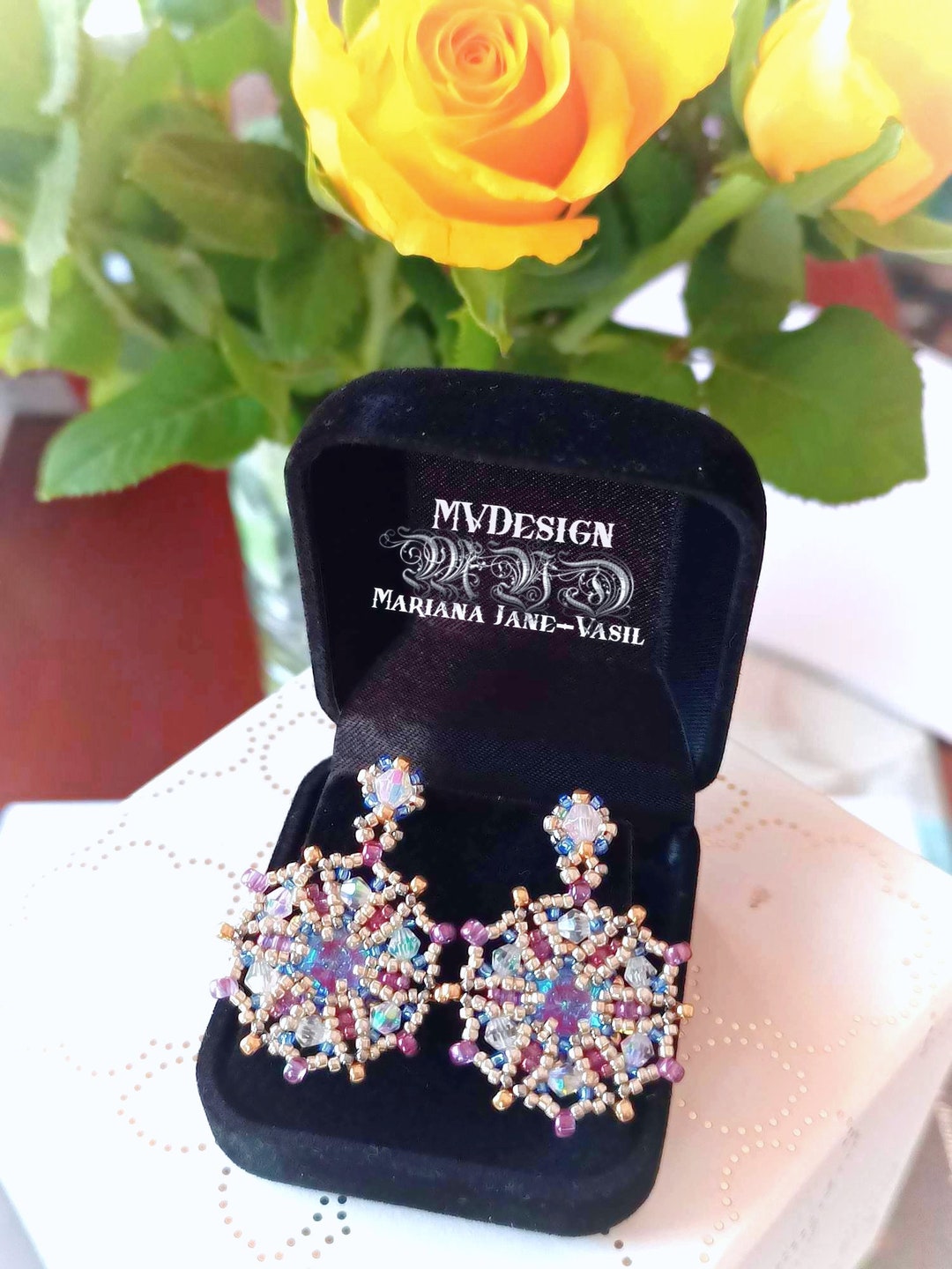 Tutorial Earrings Gaia - Bead Pattern PDF - Etsy