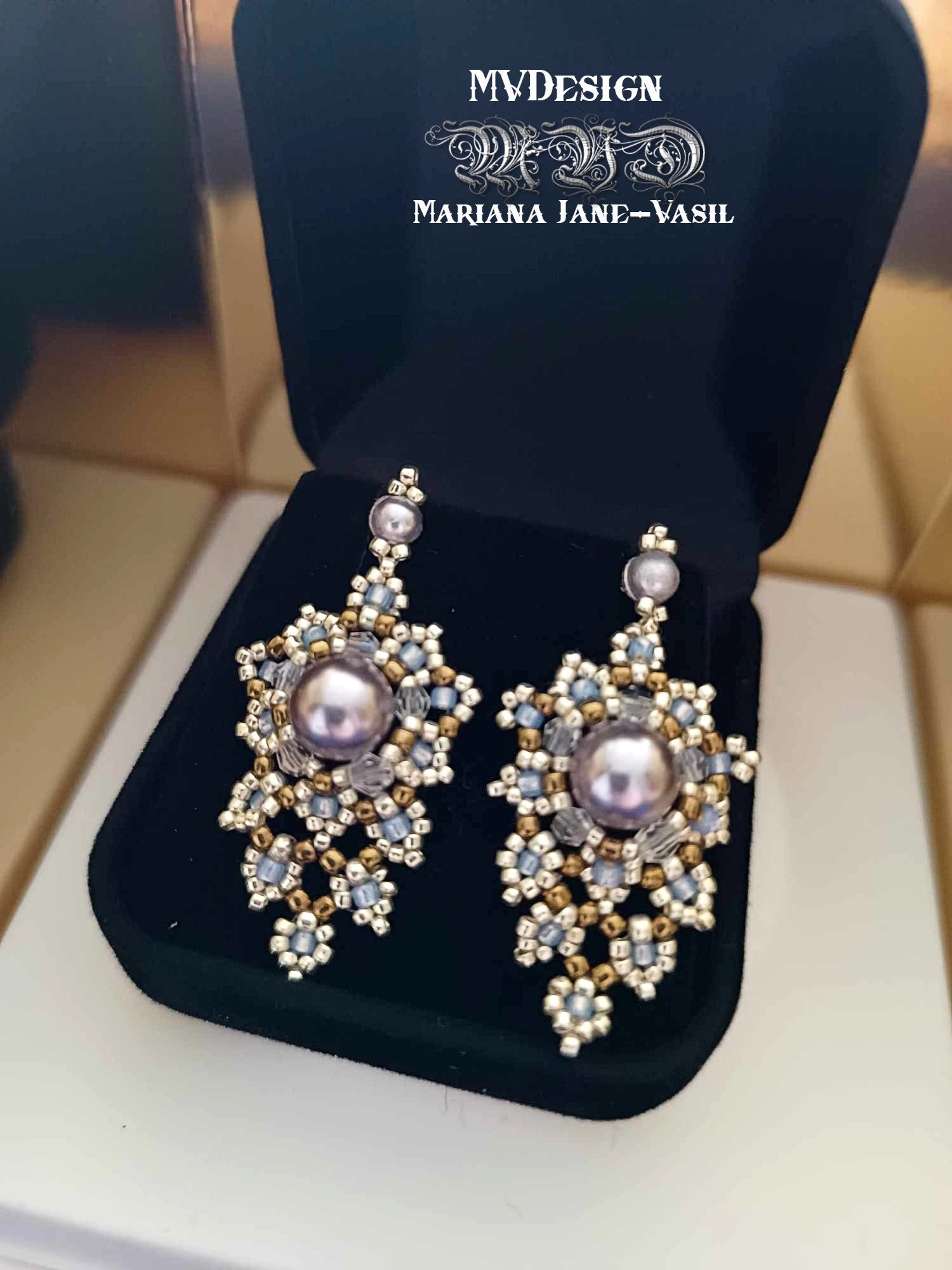 Tutorial Earrings Silver Rain - Bead Pattern PDF - Etsy UK