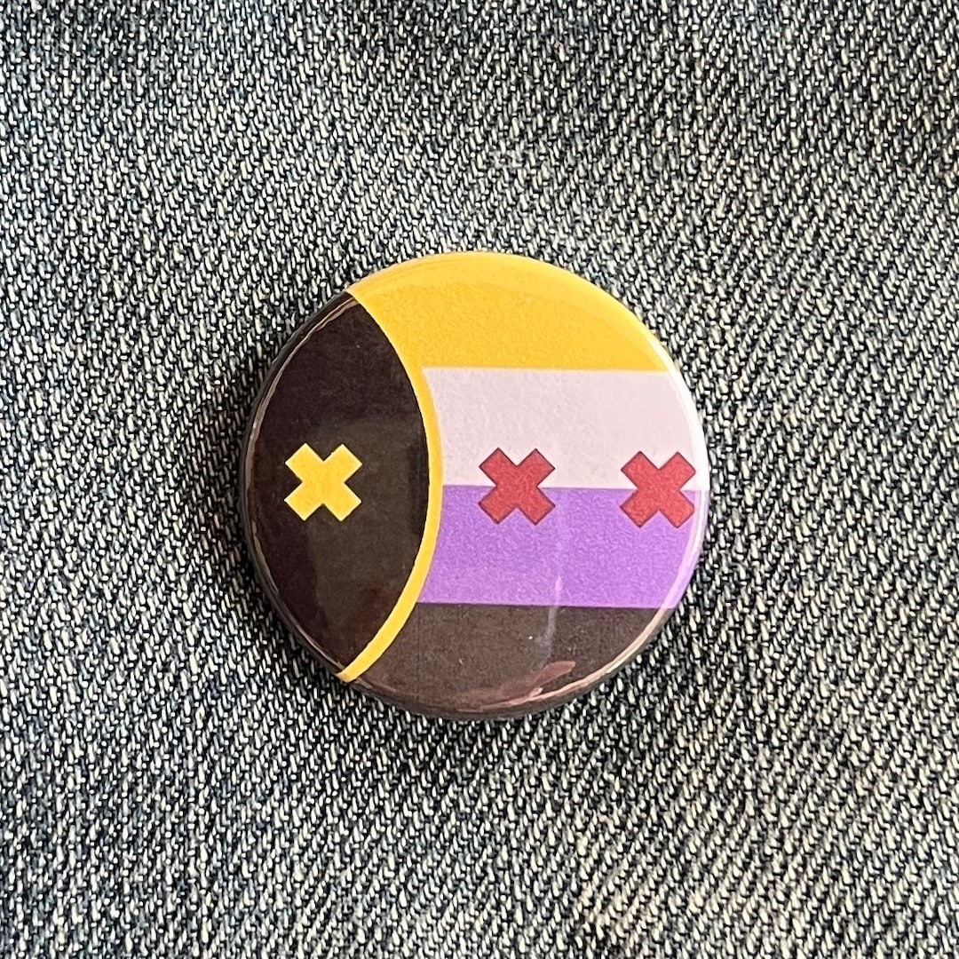 Dream SMP Minecraft Inspired Badge Lmanberg Non Binary Flag - Etsy