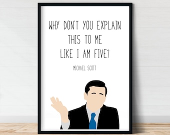 Michael Scott Explain to Me Like - Etsy