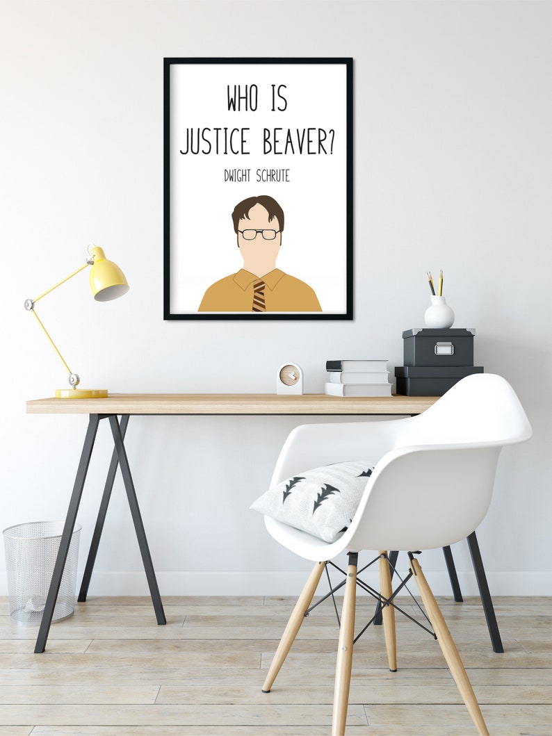 Dwight Schrute | the Office Wall Art | Justice Beaver | Funny Wall Art ...
