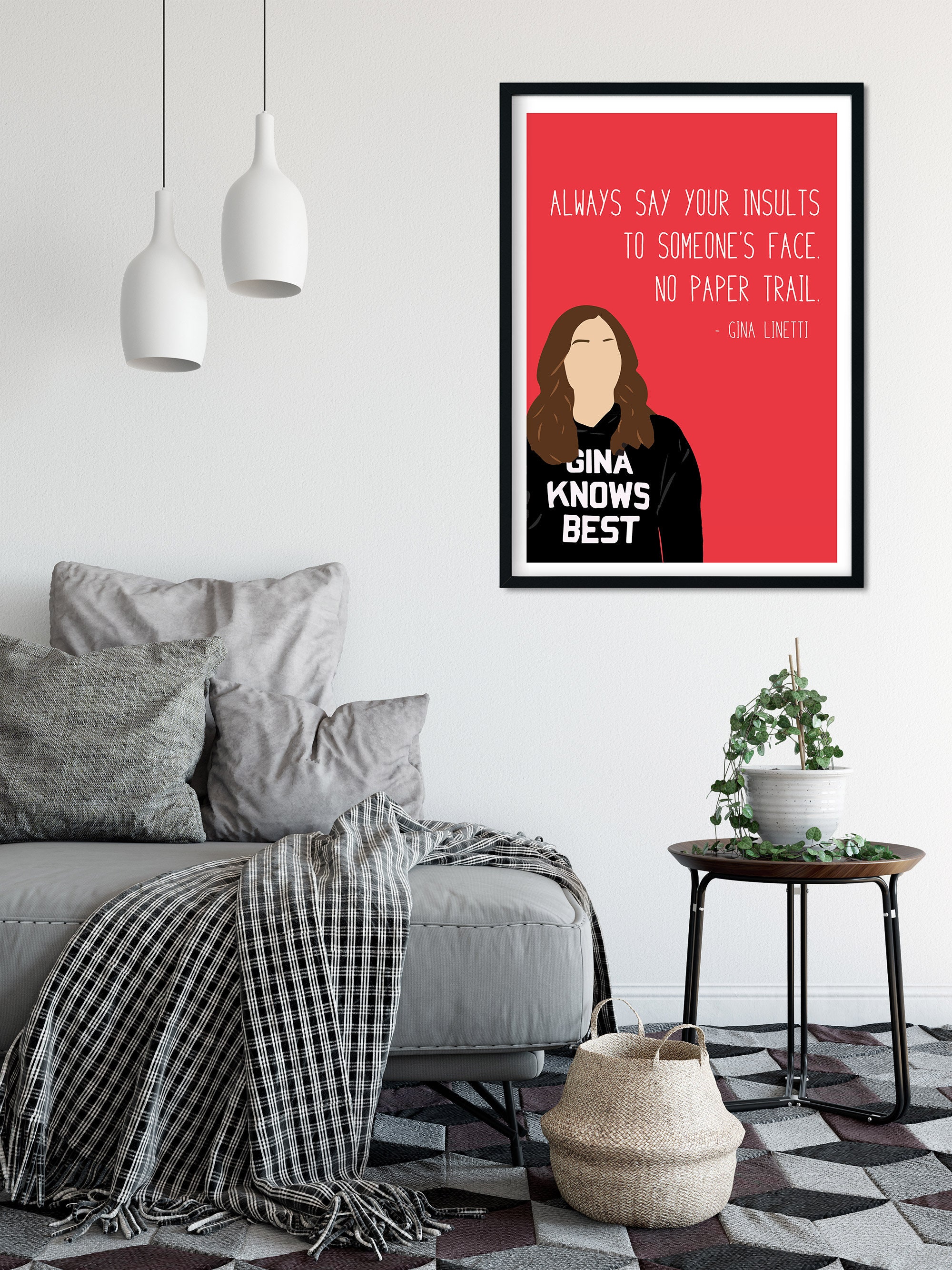 Gina Linetti Brooklyn Nine Nine Wall Art Insults Funny | Etsy