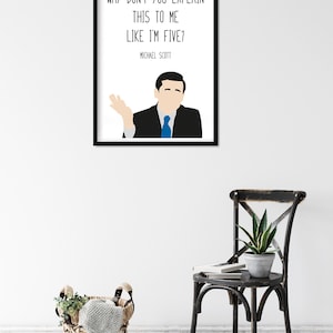 Michael Scott "explain Like I'm Five" Quote Print | the Office Poster ...