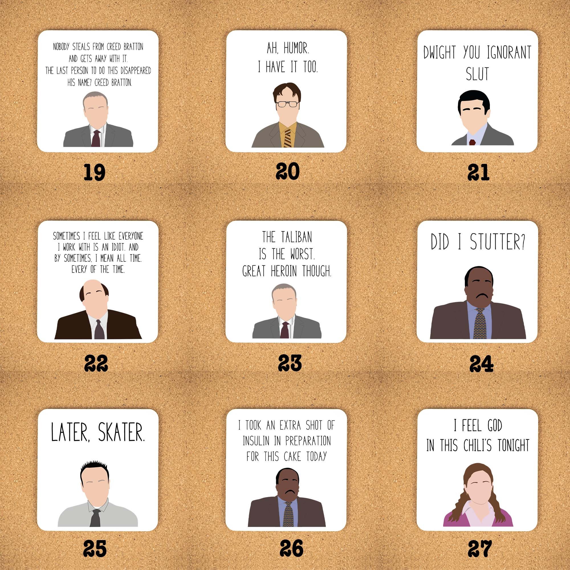 The Office Themed Coaster Set | Coaster Set of 4 | Michael Scott ...
