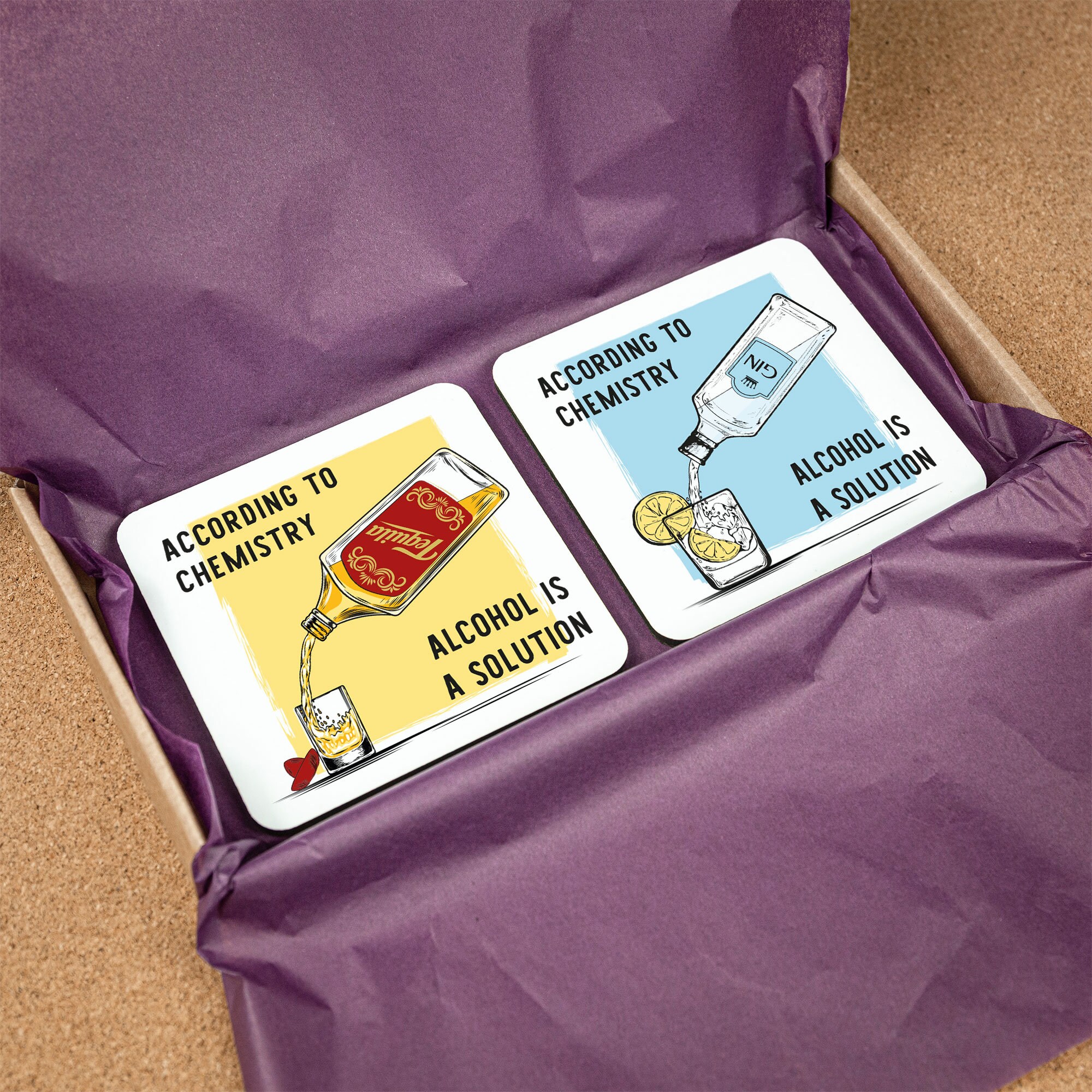 Alcohol is a Solution Coaster Set Coaster Set of 2-4-6 | Etsy