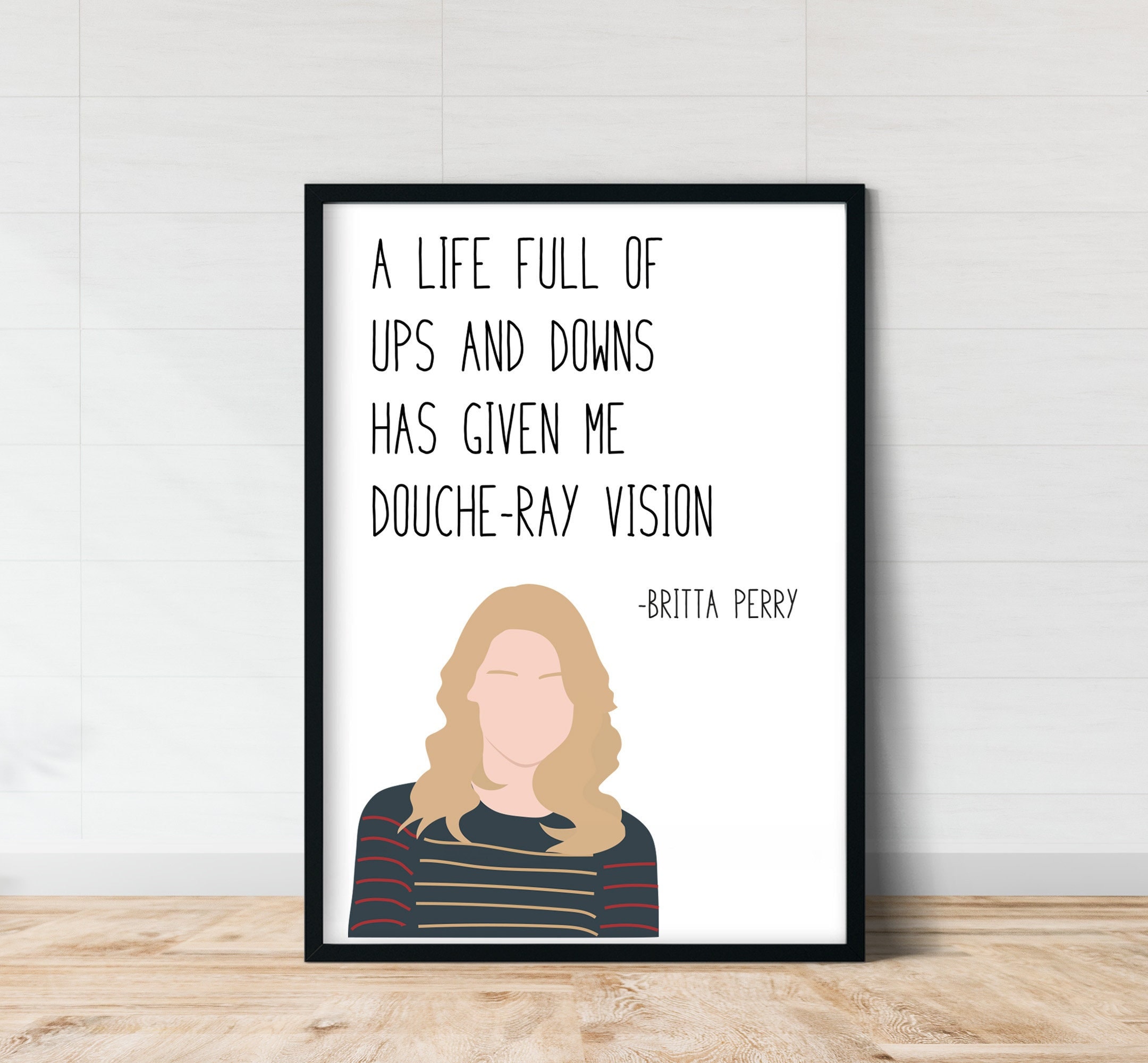 Britta Perry Community Wall Art Douche Ray Vision Funny - Etsy