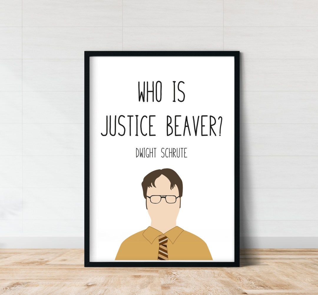 Dwight Schrute | the Office Wall Art | Justice Beaver | Funny Wall Art ...