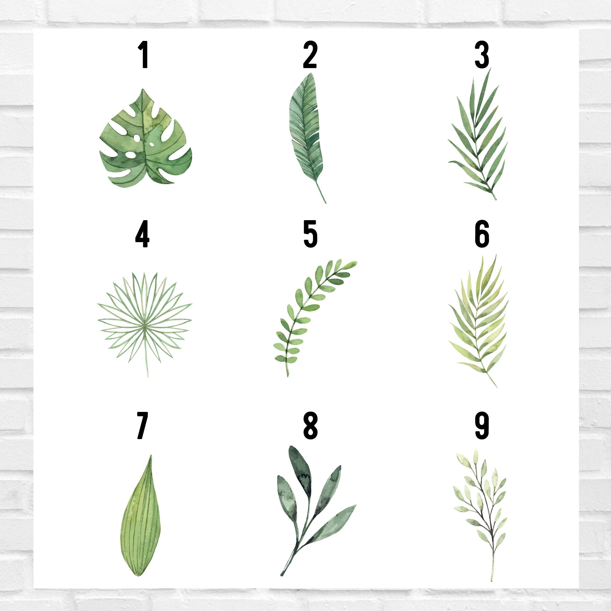 3 Piece Leaves Wall Art Leaf Poster Print Wall Decor - Etsy