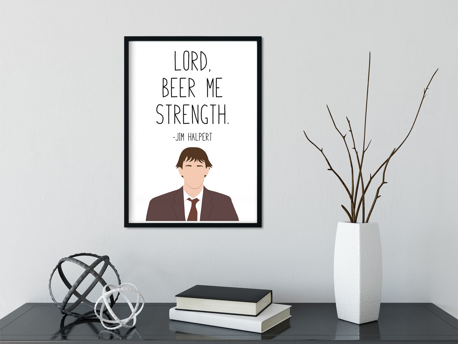 Jim Halpert Beer Me Strength | the Office Quote Prints | the Office ...