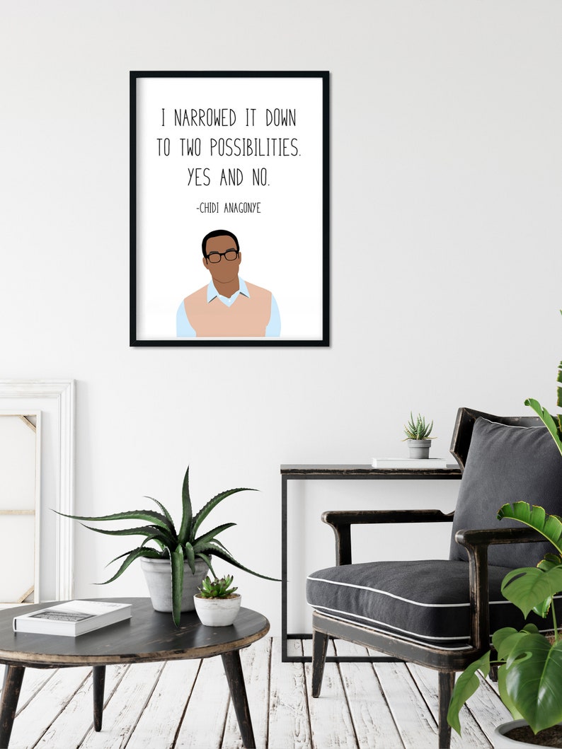 Chidi Anagonye Quote Print, "yes and No", the Good Place Poster - Etsy