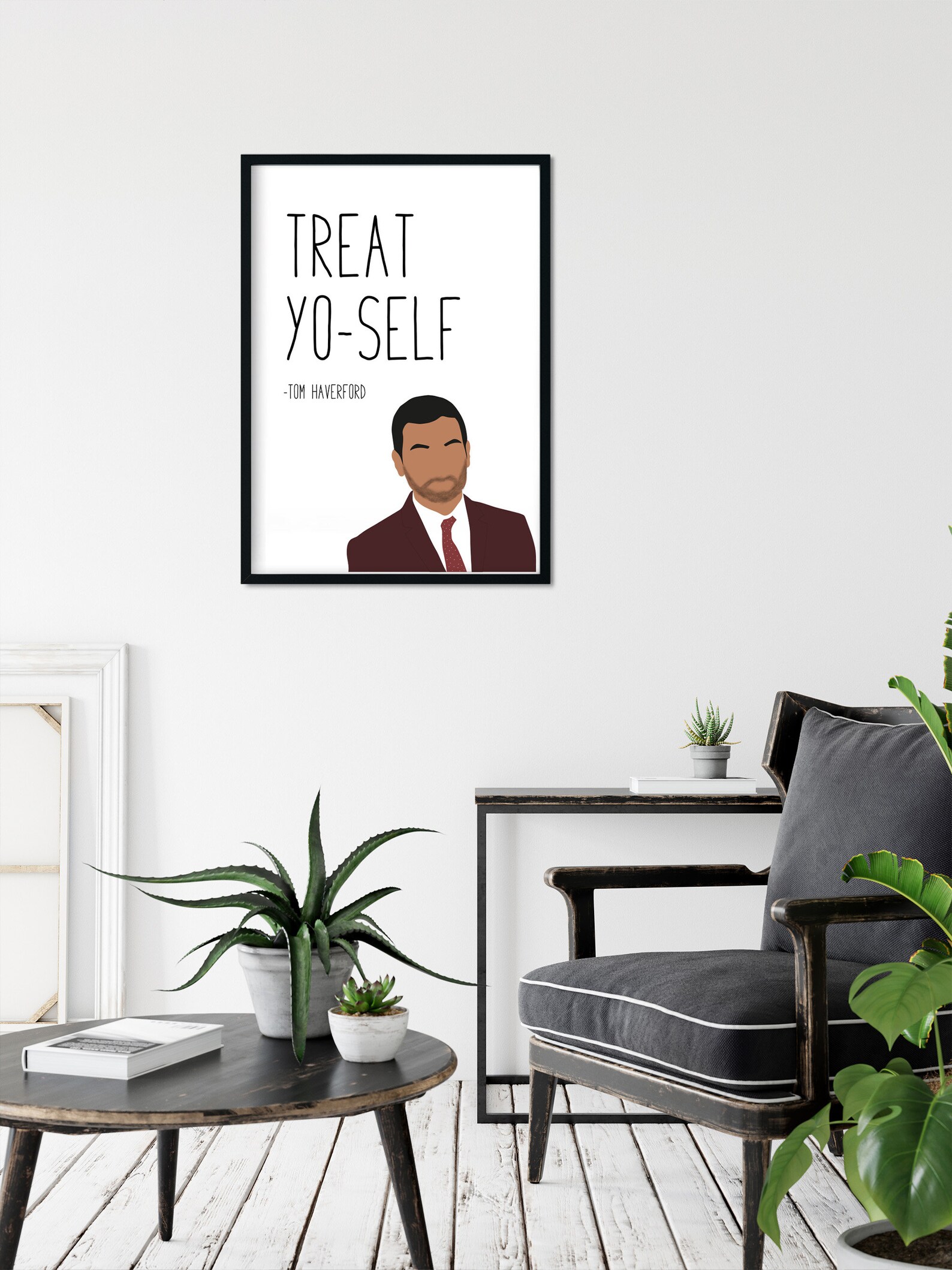 Tom Haverford "treat Yo Self" Print | Parks and Rec Wall Art - Etsy