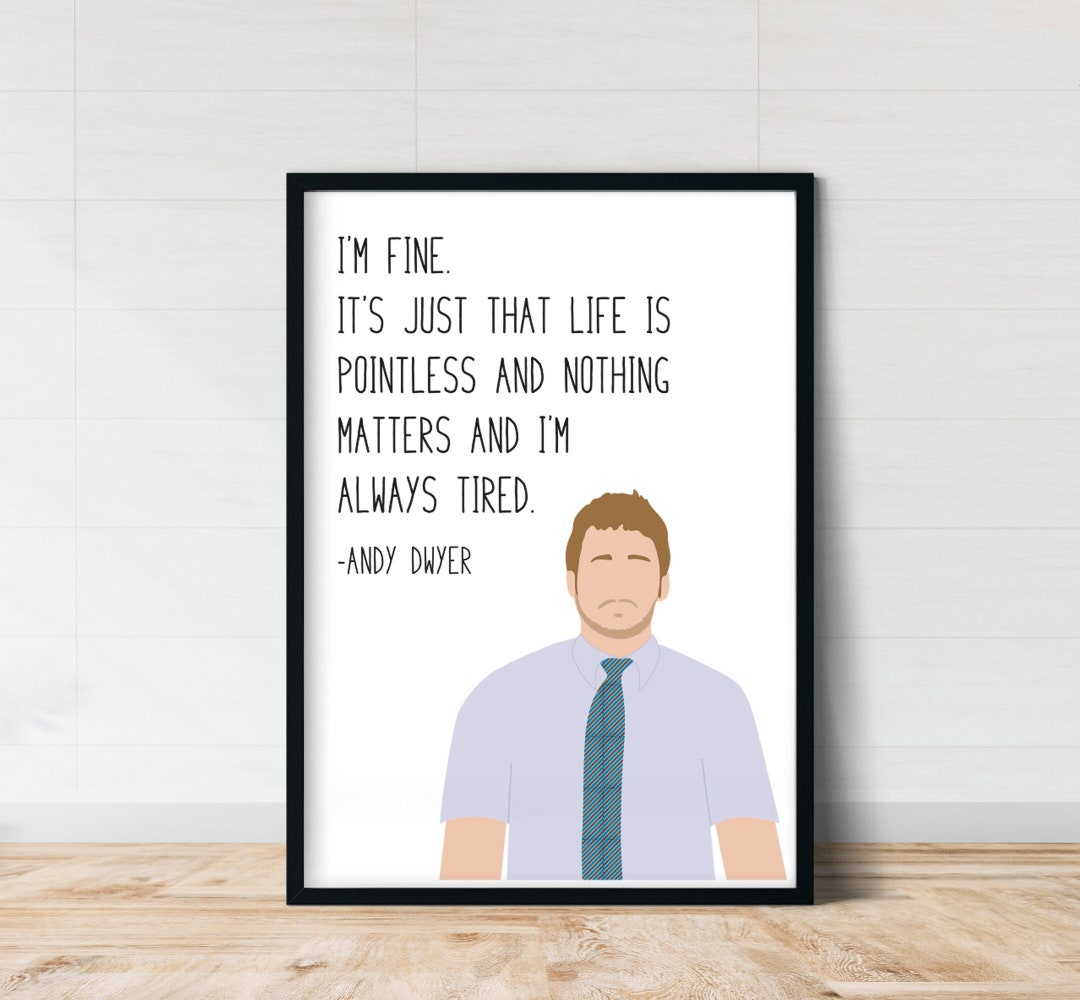 Andy Dwyer Life is Pointless Parks and Recreation Quote Print | Parks ...