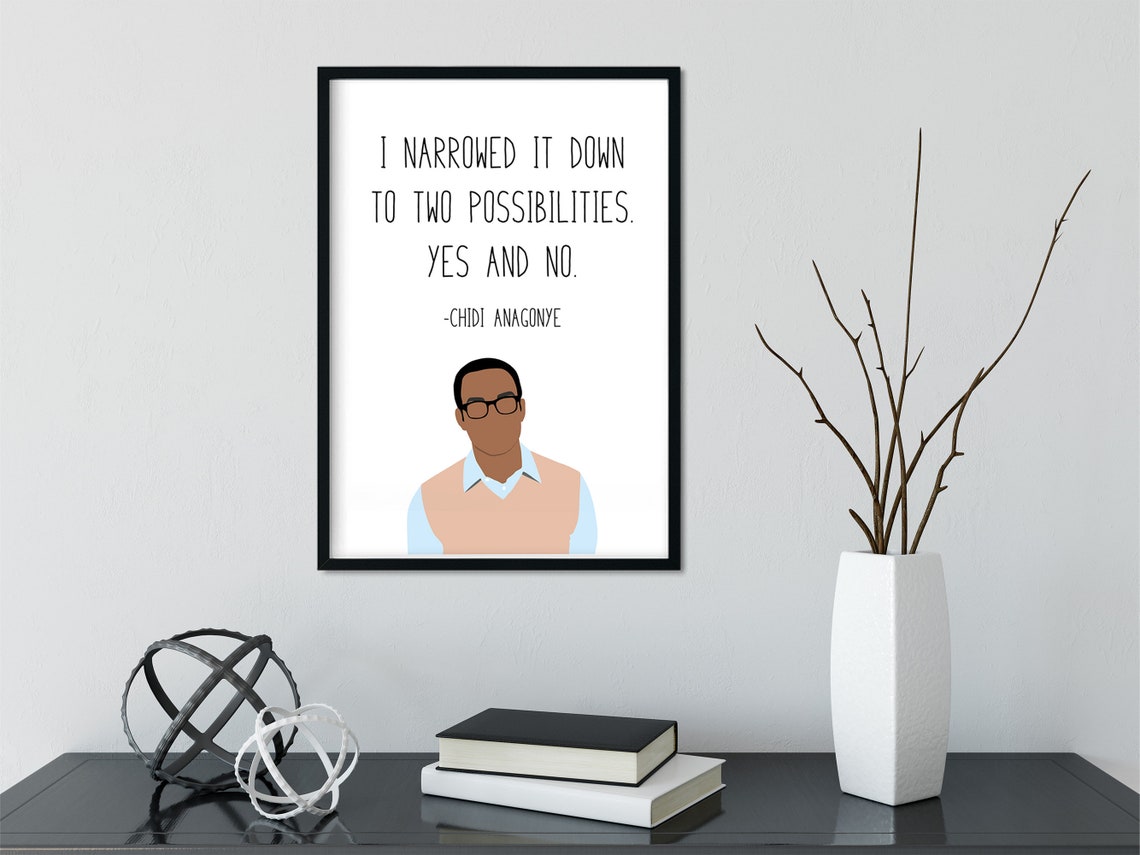 Chidi Anagonye Quote Print, "yes and No", the Good Place Poster - Etsy