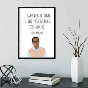 Chidi Anagonye Yes or No Quote Print | Good Place Wall Art | Gift ...