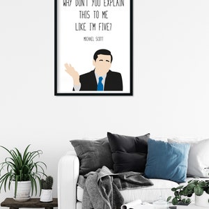 Michael Scott "explain Like I'm Five" Quote Print | the Office Poster ...