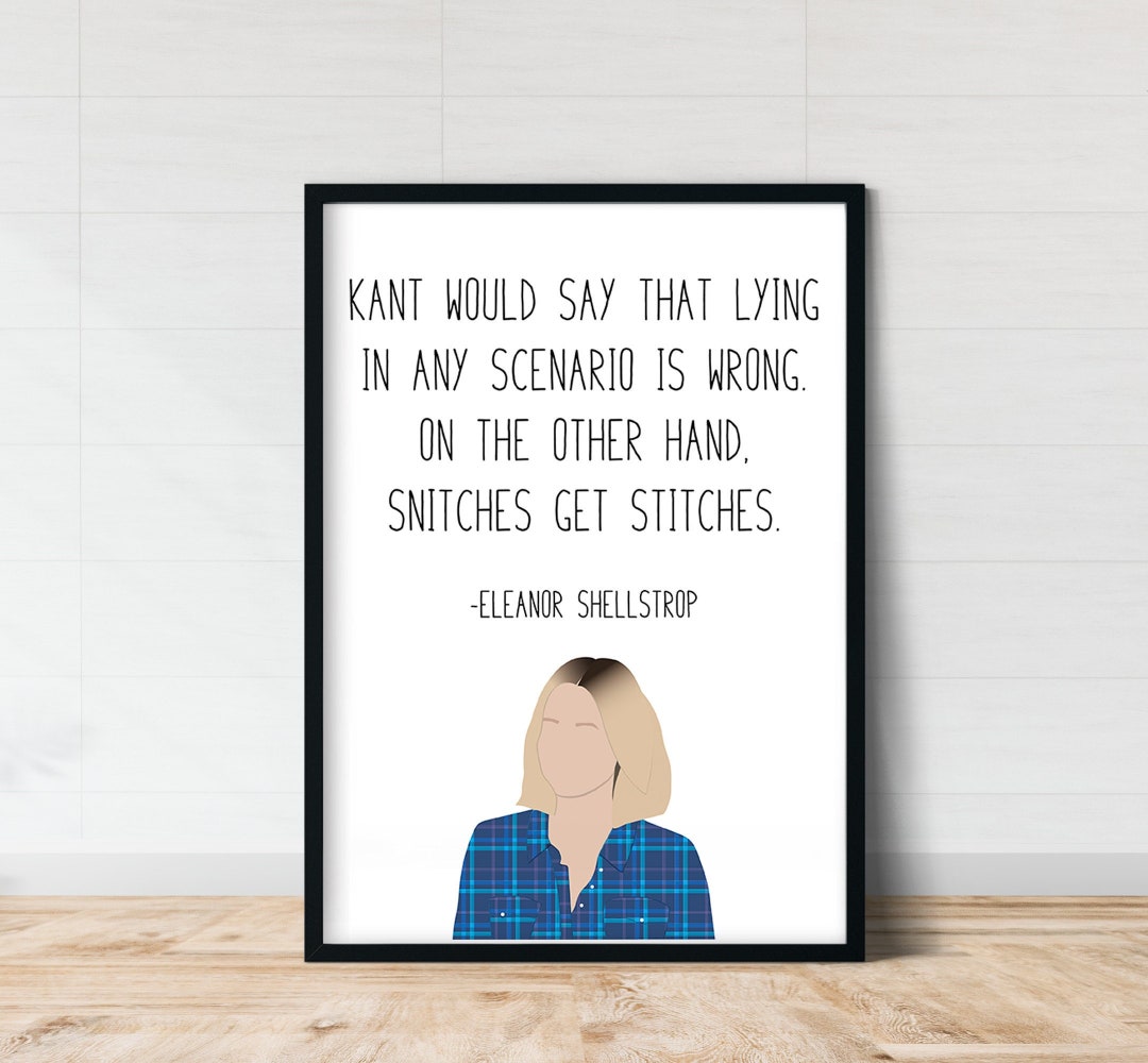 Eleanor Shellstrop Snitches Get Stitches Print | Good Place Wall Art ...