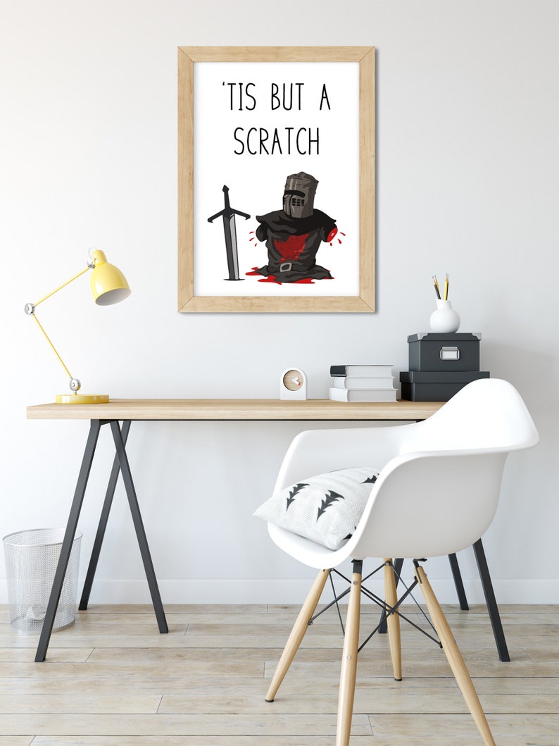 Monty Python the Black Knight Tis but a Scratch Wall Art | Etsy UK