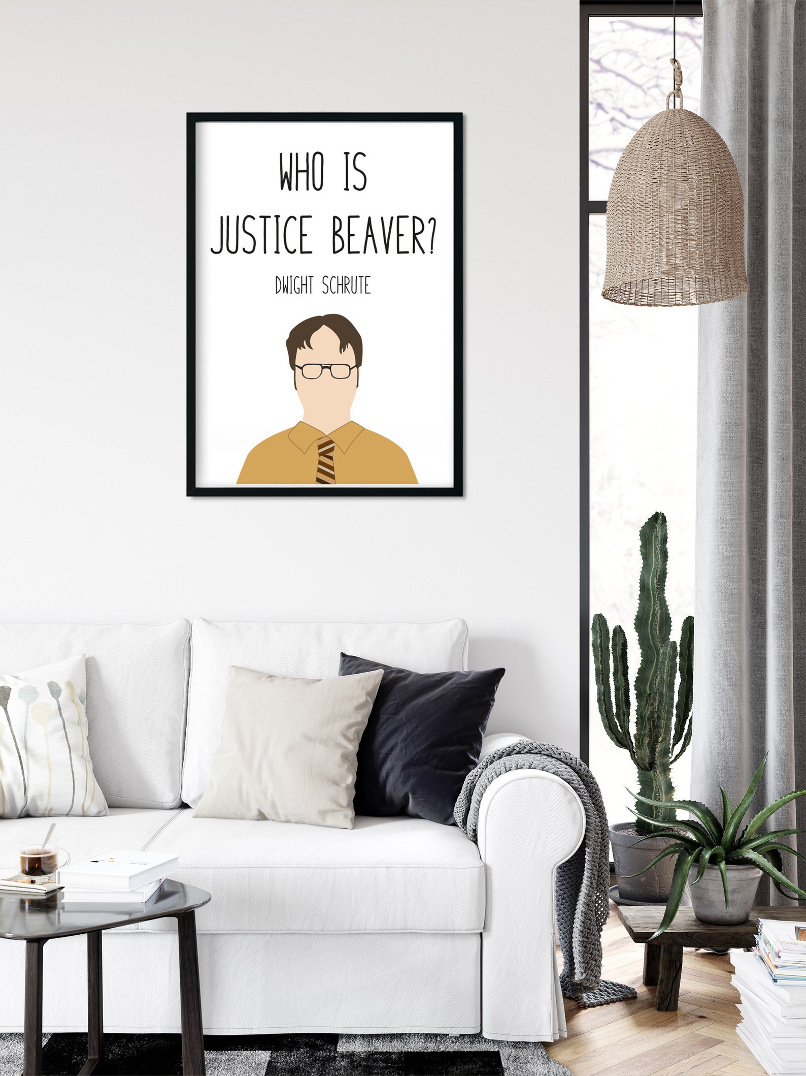 Dwight Schrute | the Office Wall Art | Justice Beaver | Funny Wall Art ...