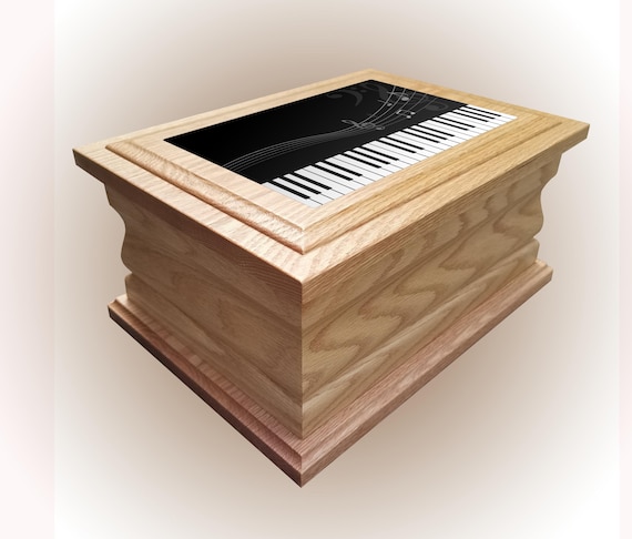 Personalised Urn Wooden Oak Piano & Music Notes Cremation Urn - Etsy